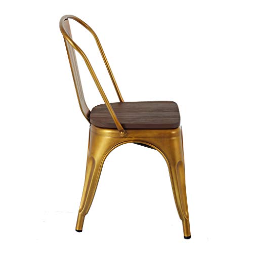 Brage Living Vienna Elmwood Top 18" Metal Chair Set (Set of 4)