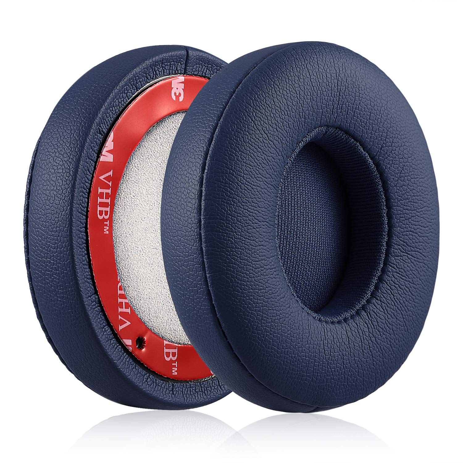 Solo 2/3 Wireless Earpads - JECOBB Replacement Ear Cushion Pads with Protein Leather and Memory Foam for Beats Solo 2.0/3.0 Wireless On Ear Headphones ONLY (Navy Blue)