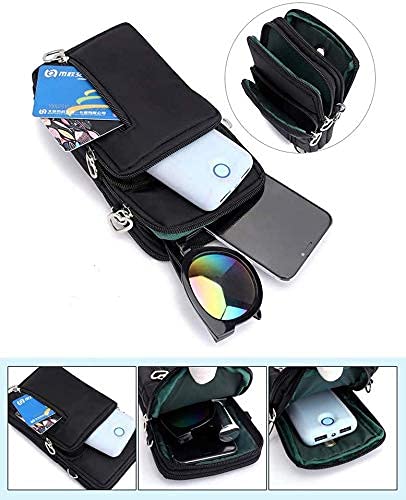Cellphone Purse Wallet Cross Over Body Bag Shoulder Pouch Wristlet Armband for Samsung Galaxy S23 Ultra S22 S21 S20 FE A03 A33 A04 A14 A53 iPhone 14 13 12 11 Pro Max XR Google Pixel 7 6 Pro (Black)