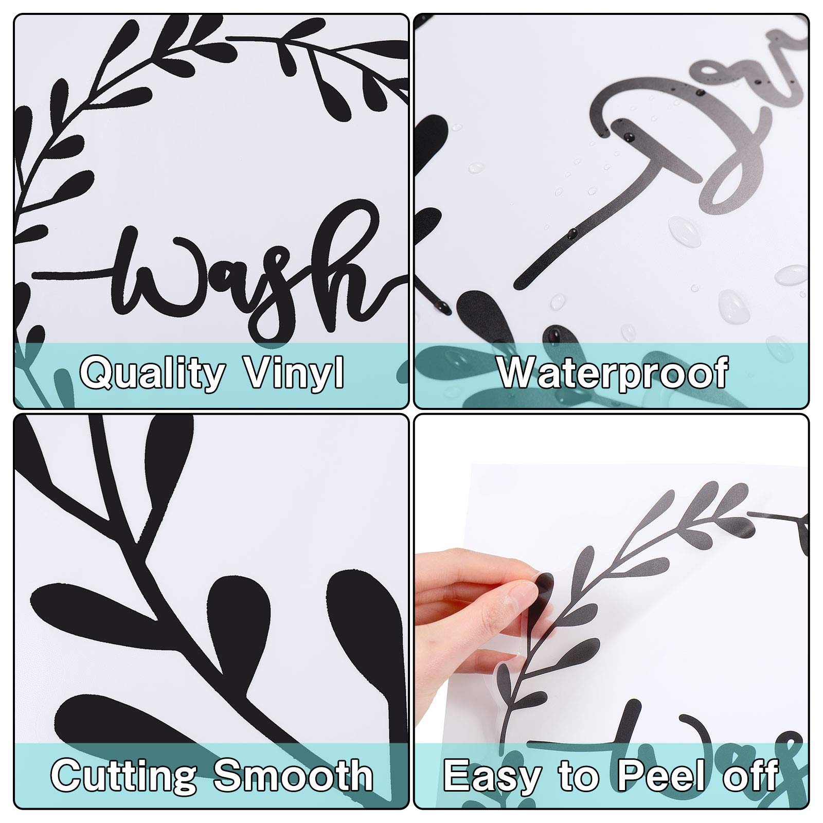 Laundry Room Vinyl Wall Decal Wash Dry Vinyl Laundry Stickers Laundry The Never Ending Story Decal Washer Stickers Quote Wall Art Stickers for Home Apartment Washing Machine (Black Printing)