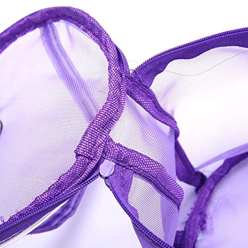 Mesh Bag Yarn Knitting Bags Holder Storage Organizer with High Capacity for Crochet Hooks Knitting Needles Project Supplies(L-Purple)