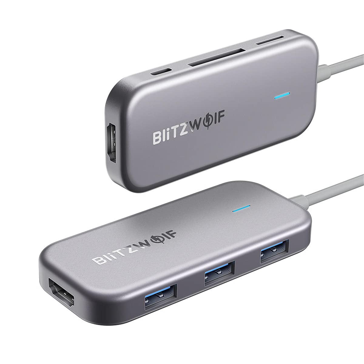 7 in 1 USB-C Data Hub with 3-Port USB 3.0 TF Card Reader USB-C PD Charging 4K Display USB Hub for MacBooks Notebooks Pros