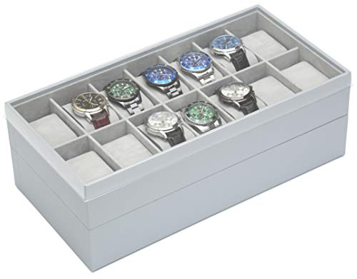 Magic Stackable Trays Closet Dresser Drawer Organizer for Accessories, Gadgets & Cosmetics, Storage Display Showcase Holder Box, Set of 2