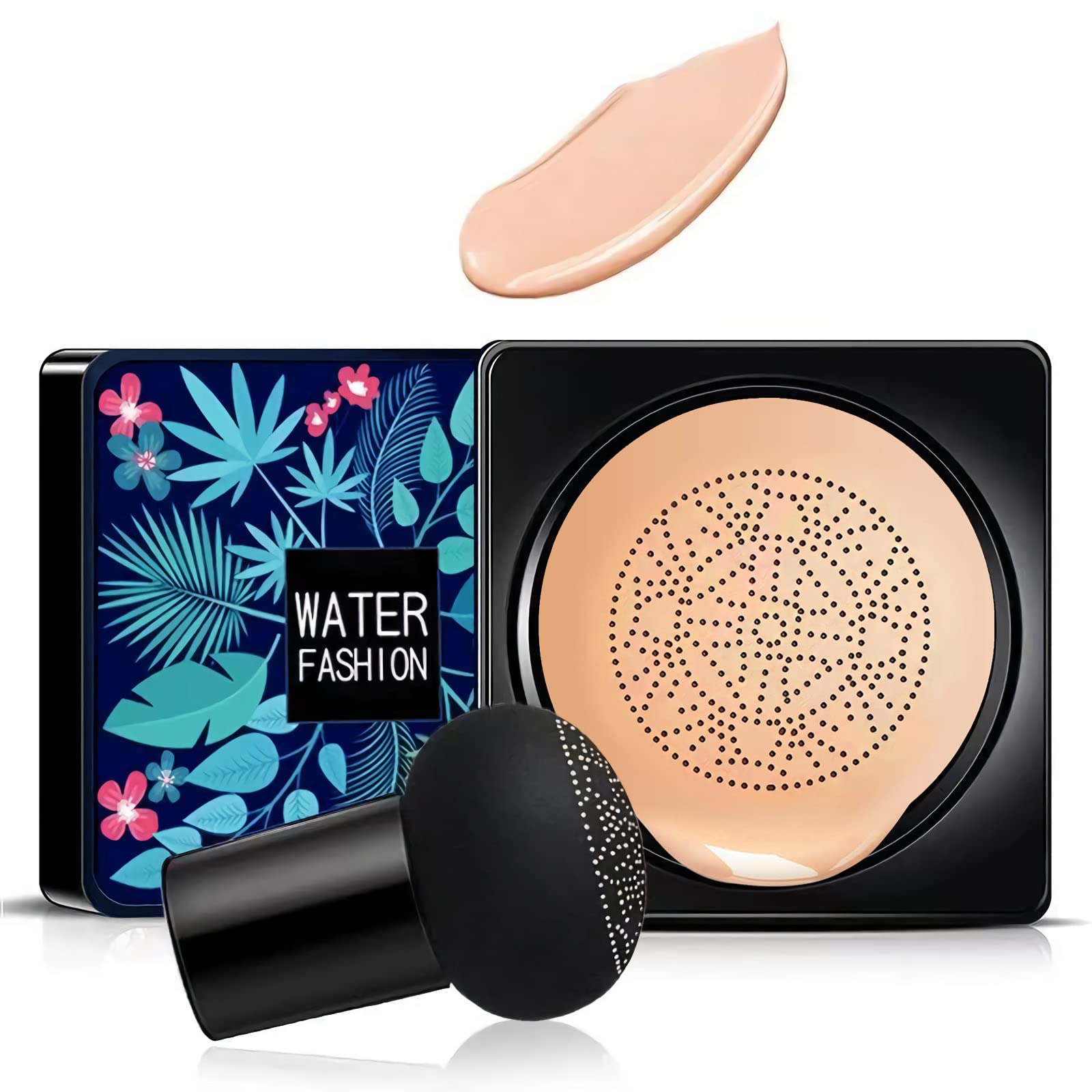 Sumeitang Mushroom Air Cushion CC Cream Liquid Foundation Makeup Lasting Moisturizing BB Cream Concealer Cushion Even Skin Tone Makeup Base Primer Easy to Apply for Dry Skin(Natural)