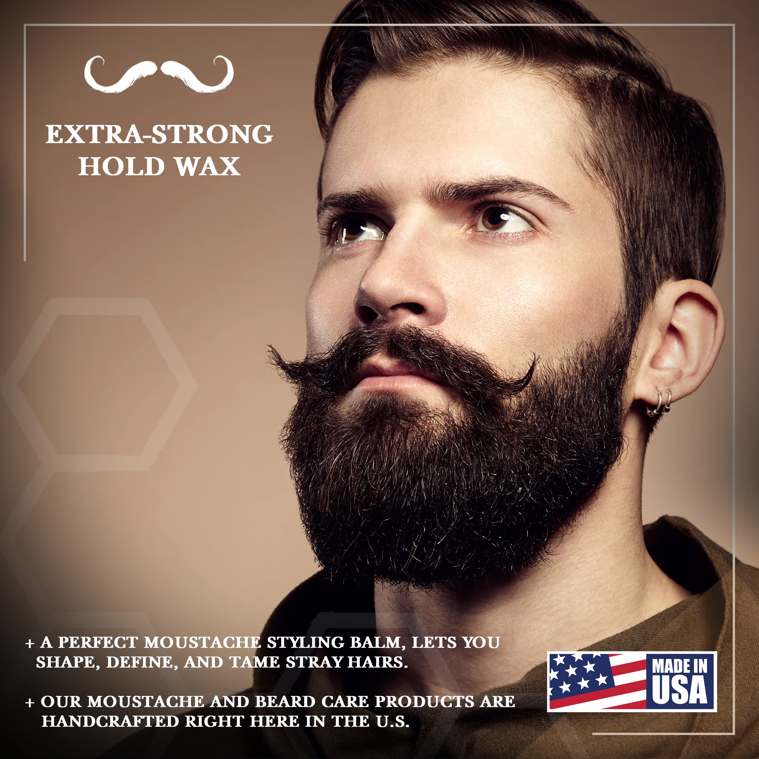 CanYouHandlebar Moustache Wax for Men, Strong Hold Styling Balm, Unscented Natural Beeswax, Grooming Products, 1 oz Tin Each