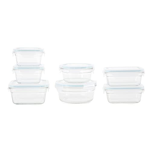 GLASSLOCK 24 Piece Oven Microwave Safe Glass Food Storage Containers Set w/Lids