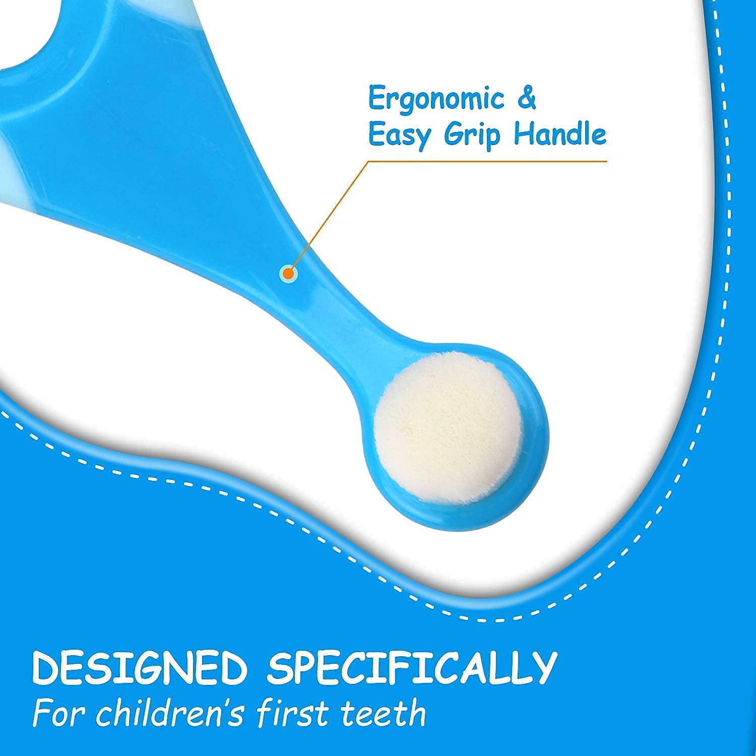 Ecovana - Baby Toothbrush for Infants & Toddlers 0-2 Years Old (4 Pack) | Bonus Fluoride Free Toothpaste Included | Teething Handle with Finger Hole & Extra Soft Bristles | Flexible BPA Free Plastic