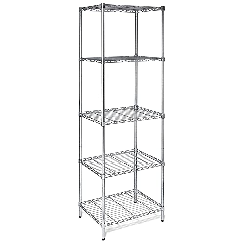 ERRTT 5-Tier Chrome Shelving Unit,Shelving Units and Storage for Kitchen and Garage,