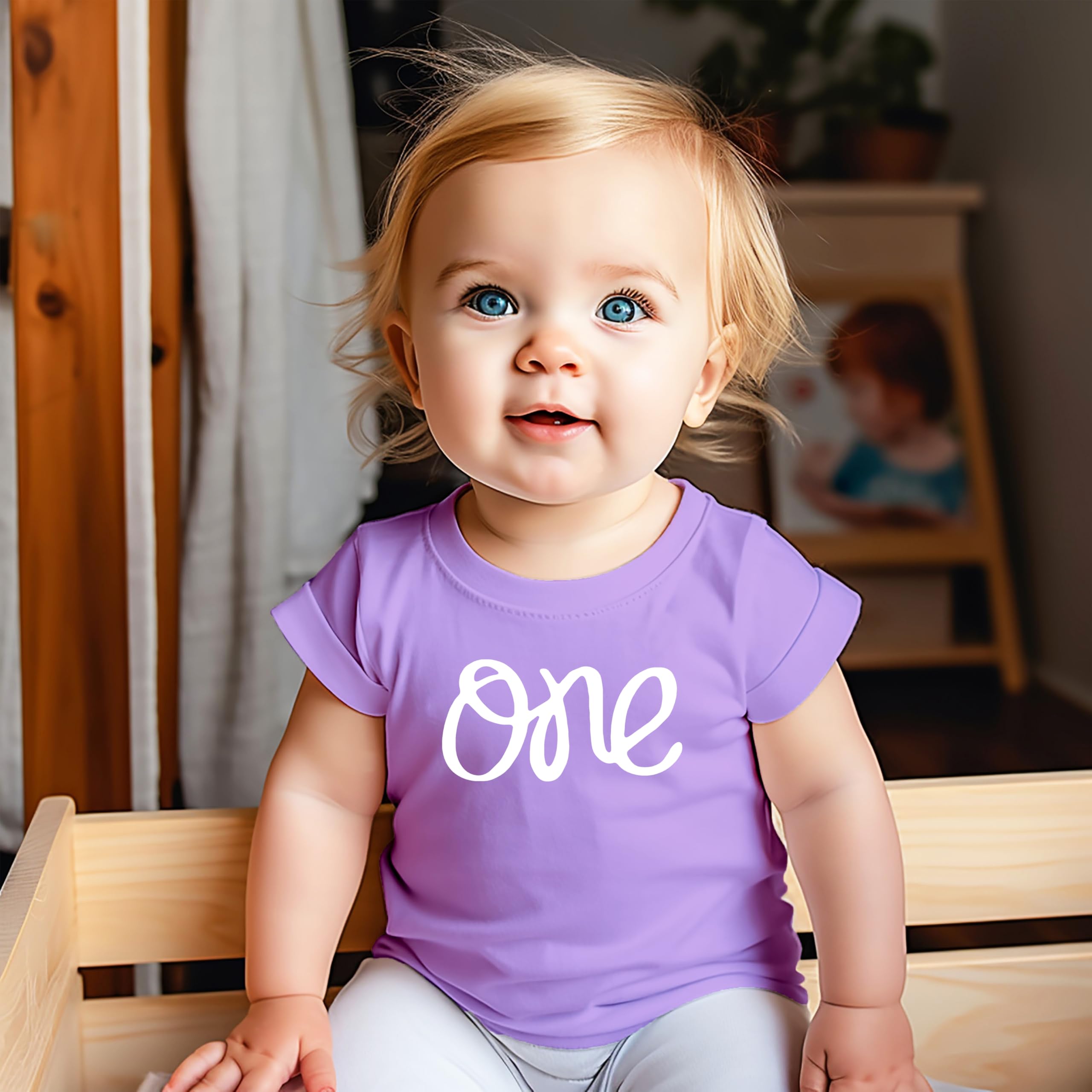 One 1st Birthday Shirt for Baby Girls First Birthday Outfit Purple Shirt