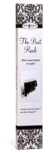 Boottique Boot Organizer: The Boot Rack - Fits in Most Closets- Hangs, Holds, Shapes, & Protects every size and style of Boots (The Boot Rack with 6 Original Silver Hangers)
