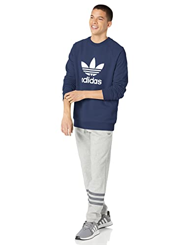 adidas Originals Men's Adicolor Classics Trefoil Crewneck Sweatshirt, Night Indigo, Medium