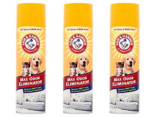 Arm & Hammer Max Odor Eliminator Vacuum Free Foam for Carpet and Upholstery, 15 oz (Pack of 3)