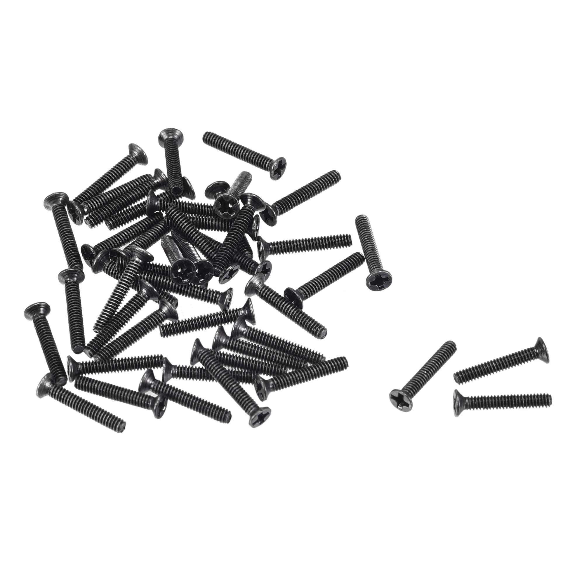 uxcell M2 x 12mm Phillips Screws Fastener Black for Laptop PC TV Fan Switch 500pcs