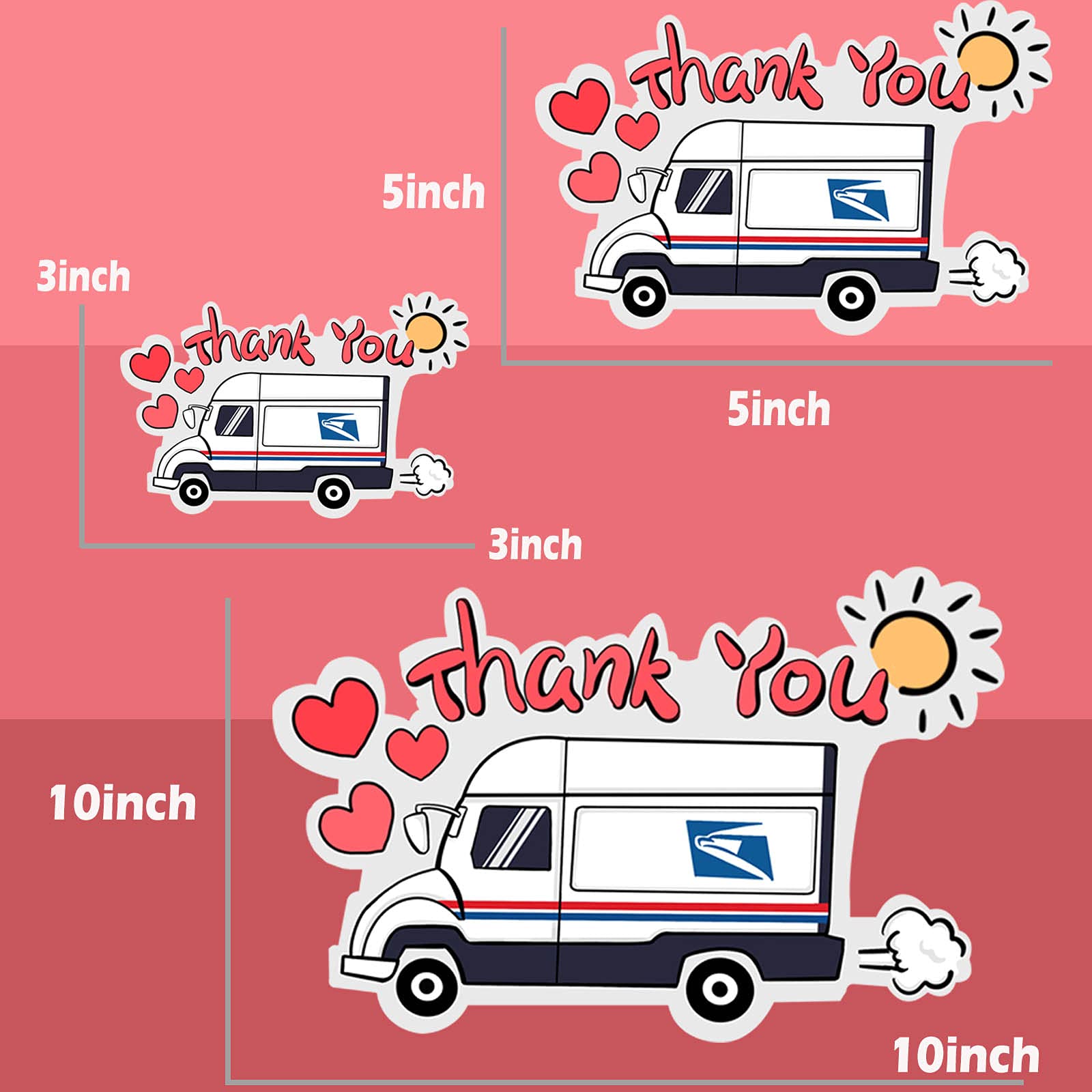 3 PcsThankyou USPS Decal for Mailbox,Thank U Stickers Vinyl stickers with Love and Support for USPS Mail Carriers (3inch)