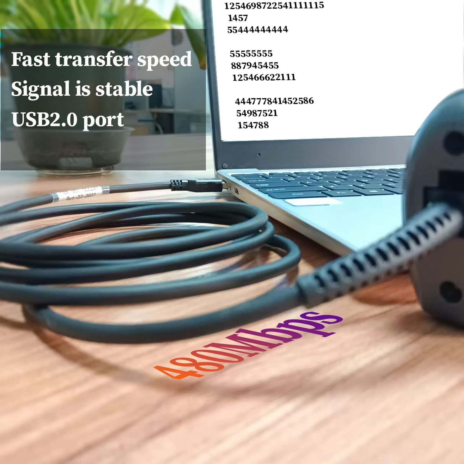 SOTESIN USB Cable for Datalogic Barcode Scanner, RJ45 to USB Port Scanner Cord for Datalogic GD/GM/QD/QM Series QD2430 QW2100 GPS4490 GD4430 HD3130 QBT2131 QM2430 QBT2430 (1.8M/6FT)