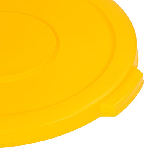 CFS 34101104 Bronco Polyethylene Round Lid, 16.13" Overall Diameter x 2.13" Height, Yellow, For 10 Gallon Containers (Case of 6)
