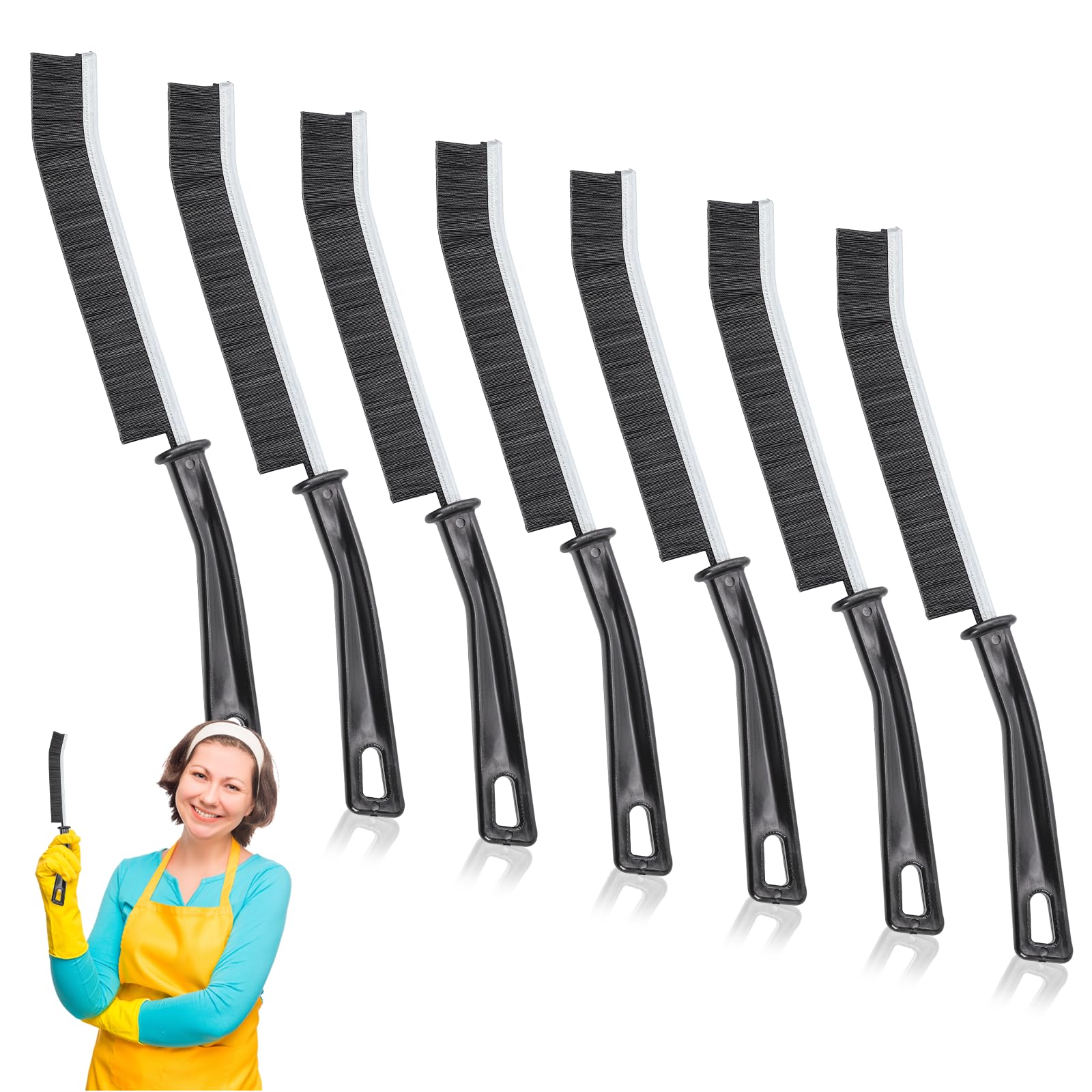 7 Pcs Hard Bristle Crevice Cleaning Brush, Multifunctional Grout Cleaner Brush, Thin Gap Cleaning Brush Set, Small Cleaning Tools for Household Use, Kitchen, Bathroom, Toilet, Window Track,Tight Space