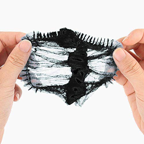 A+ DESIGN 100 Pieces Disposable Non-Woven Clip Caps Mob caps hairnets Head Cover, 21", with 6 Colors for You to Choose. (Black)