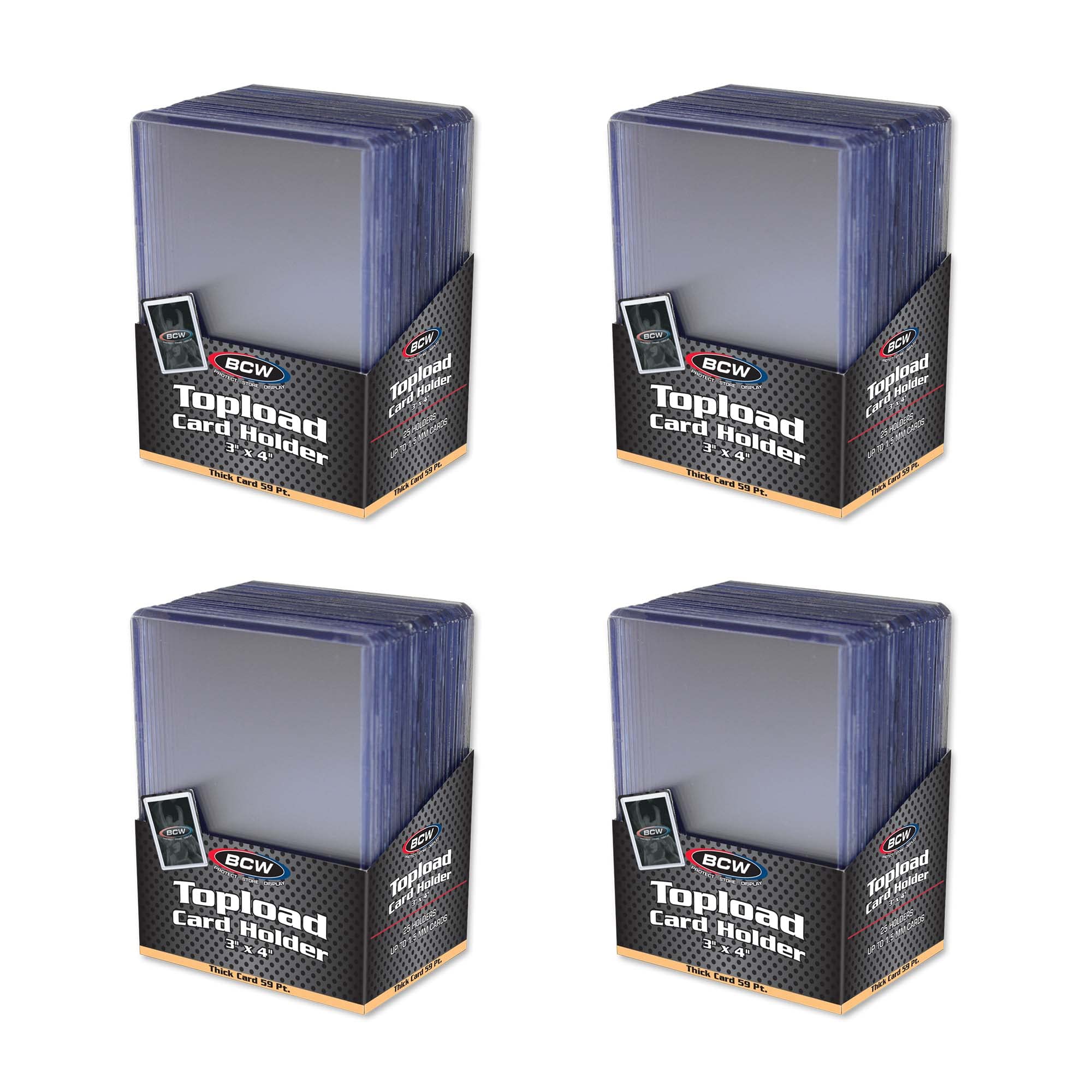 BCW Thick Card Topload Holder - 59 PT. (100 Pack) | Holds Relic, Patch, and Jersey Cards | Protective Card Holders for Collectibles and Trading Cards | Protective Rigid Plastic Display Card Holder