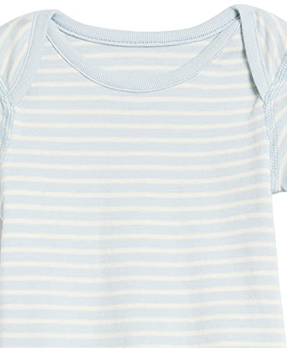 Moon and Back by Hanna Andersson Unisex Babies' Organic Cotton Short-Sleeve Bodysuit, Pack of 3, Blue, 6-12 Months