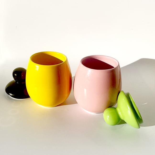 Äggcøddler AggCoddler - Scandinavian Porcelain Egg Coddler with Simple Lid - Minimalist Design Egg Poacher Cooker for Quick and Easy Breakfast or Elegant Display - Hanna M, Small, Pink