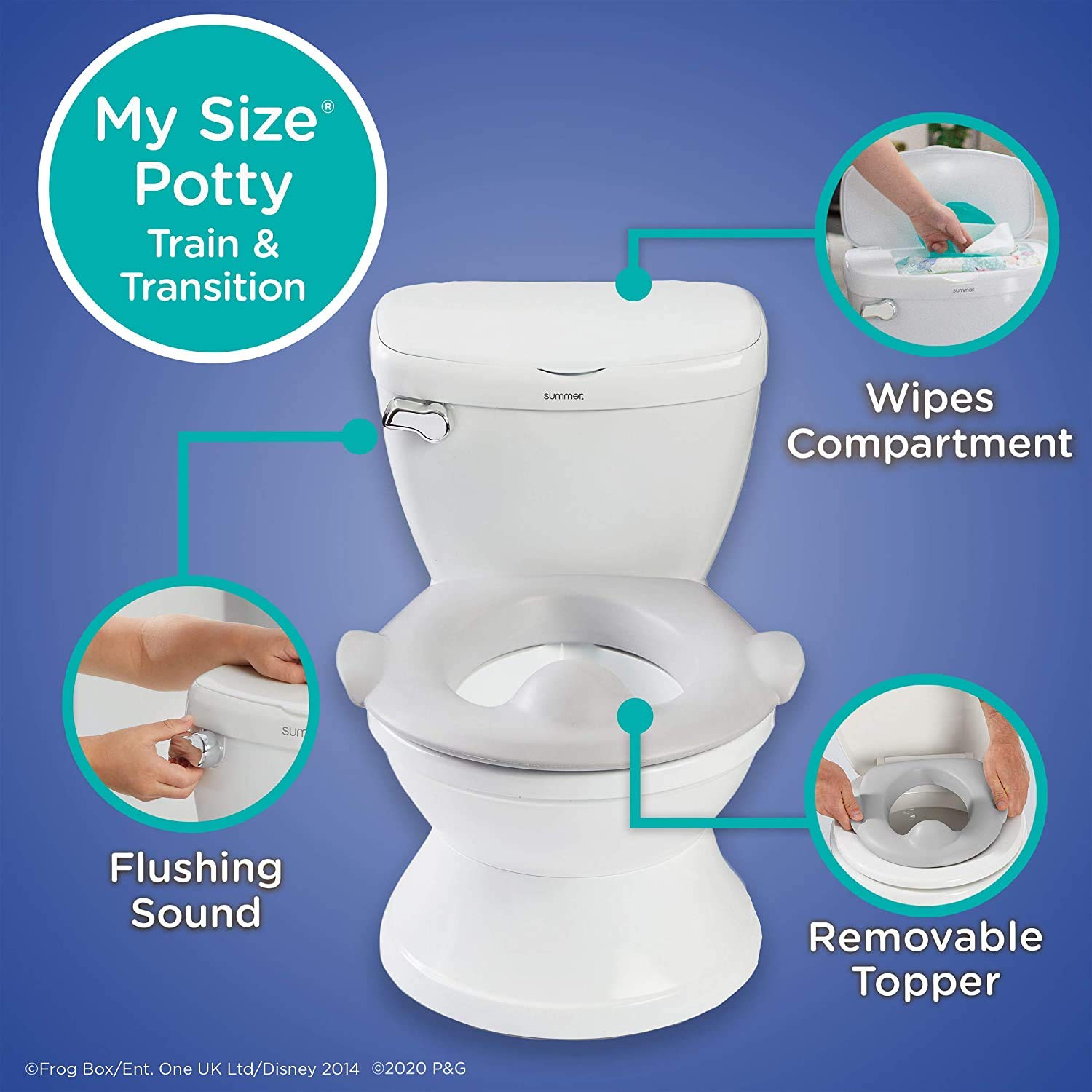 Potty Training Seat Starter Kit—My Size Potty Lights & Songs Transitions and Pampers Easy Ups 5T-6T Potty Training Underwear for Boys and Girls, Size 7, 84 Count (Packaging May Vary)