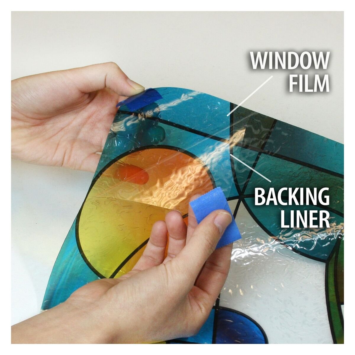 BDF 3ABST Window Film Abstract Stained Glass (36" X 59 1/2" (2 Continuous Patterns))