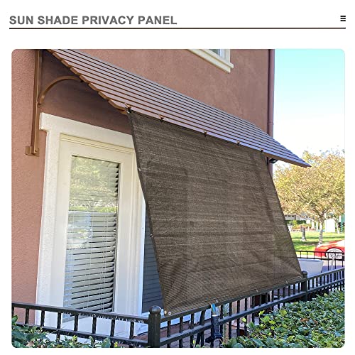 Alion Home Sun Shade Privacy Panel with Grommets and Hems on 4 Sides for Patio, Awning, Window, Pergola or Gazebo - Mocha Brown (12' x 12')
