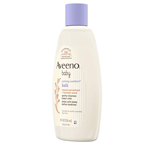 Aveeno Baby Calming Comfort Bath & Wash with Relaxing Lavender & Vanilla Scents & Natural Oat Extract, Hypoallergenic & Tear-Free Formula, Paraben-, Phthalate- & Soap-Free, 8 fl. Oz