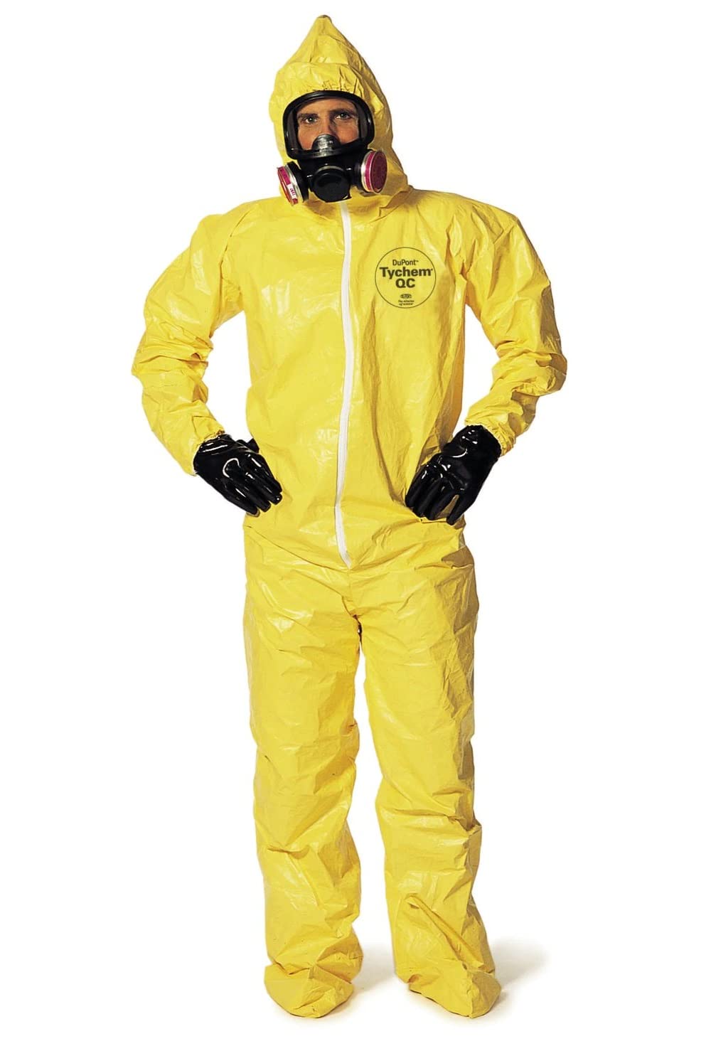 DuPont Tychem 2000 Standard Fit Hood Stormflap Elastic Wrists and Ankles Serged Seam, Yellow, Large, Pack of 1