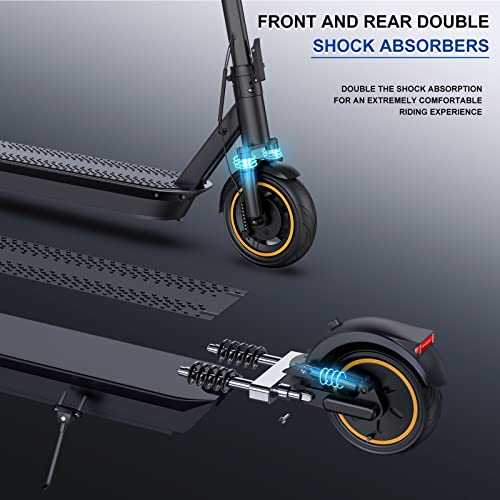 Aovopro ESMAX Electric Scooter, 27 Miles Range, Upgraded 500W Motor, 21 MPH Speed,10" Anti-Puncture Self-Sealing Air Tyre, Portable Commuting Electric Scooter for Adults