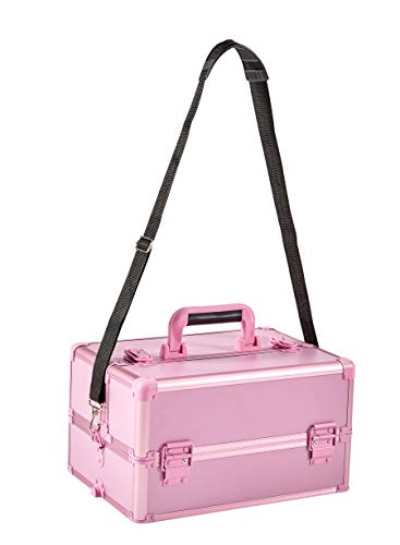 Train Case Rolling 5-in-1 with nail polish holder Portable Makeup Professional Cosmetic Organizer Makeup Traveling case Trolley Cart Trunk