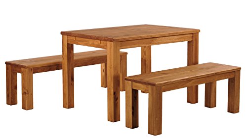 B.R.A.S.I.L.-Möbel TableChamp Dining Table Set Rio Eight Pine Chairs with Extensions Included Honey Solid Wood