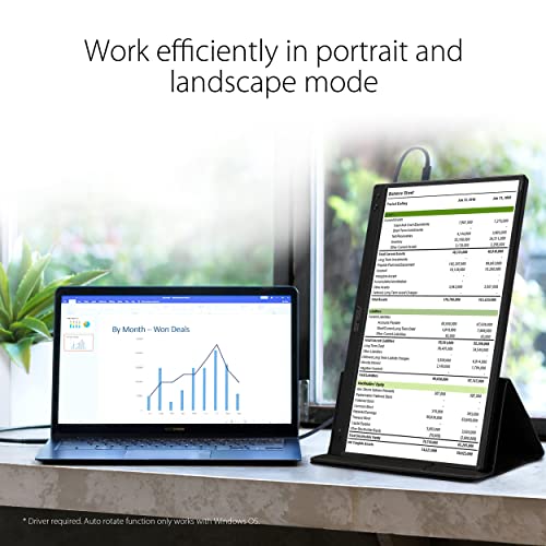 ASUS ZenScreen 15.6” 1080P Portable USB Monitor (MB166C) - Full HD, IPS, USB Type-C, USB-Powered, Eye Care, Tripod Mountable, Anti-Glare Surface, Protective Sleeve, 3-Year Warranty, 8.9"x14.2"x0.5"