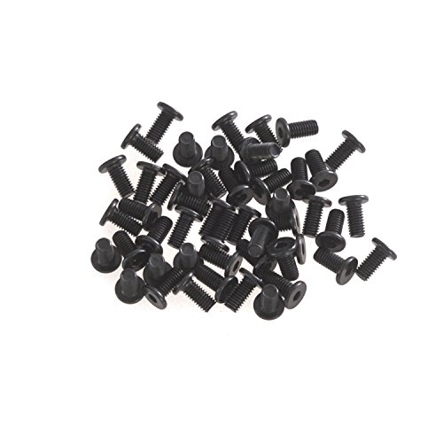 Ewead, M5x10mm Low Carbon Steel CNC Low Profile Screws DIY Flat Head Hex Socket Machine Screws Fully Thread Pack of 50