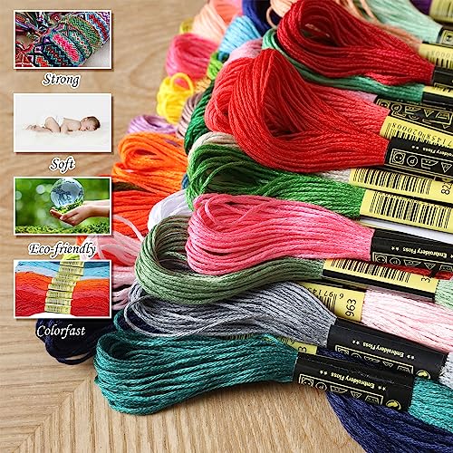 ATDAWN Rainbow Color Embroidery, Cross Stitch Threads, Bracelets, Crafts Floss, 50 Count