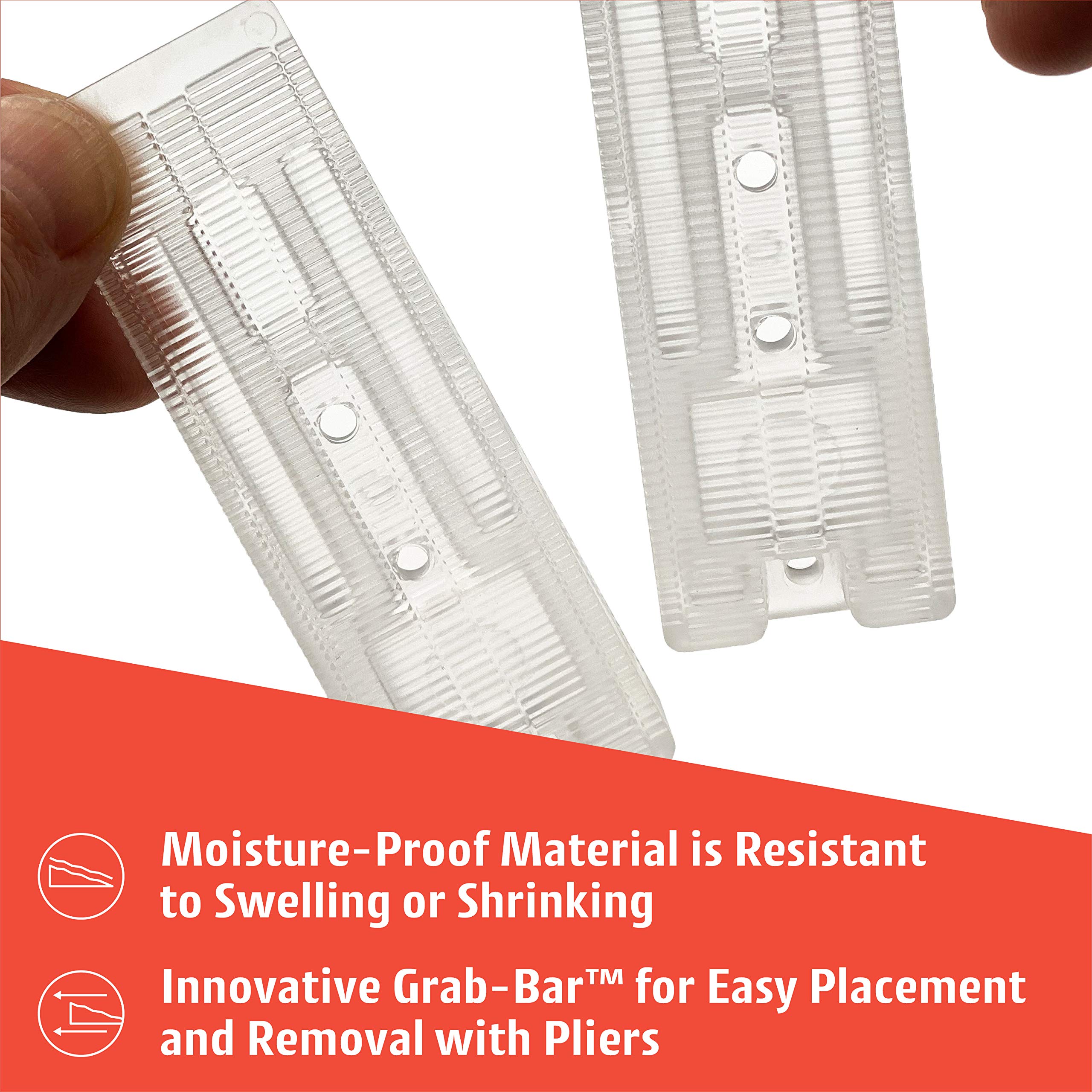 Wobble Wedge BigGap Flexible Plastic Shims, Made in USA, Multipurpose Wedges for Home Improvement & Work, Leveling Pads for Large Gaps & Heavy Loads, Furniture Appliance Levelers - 4 Pack