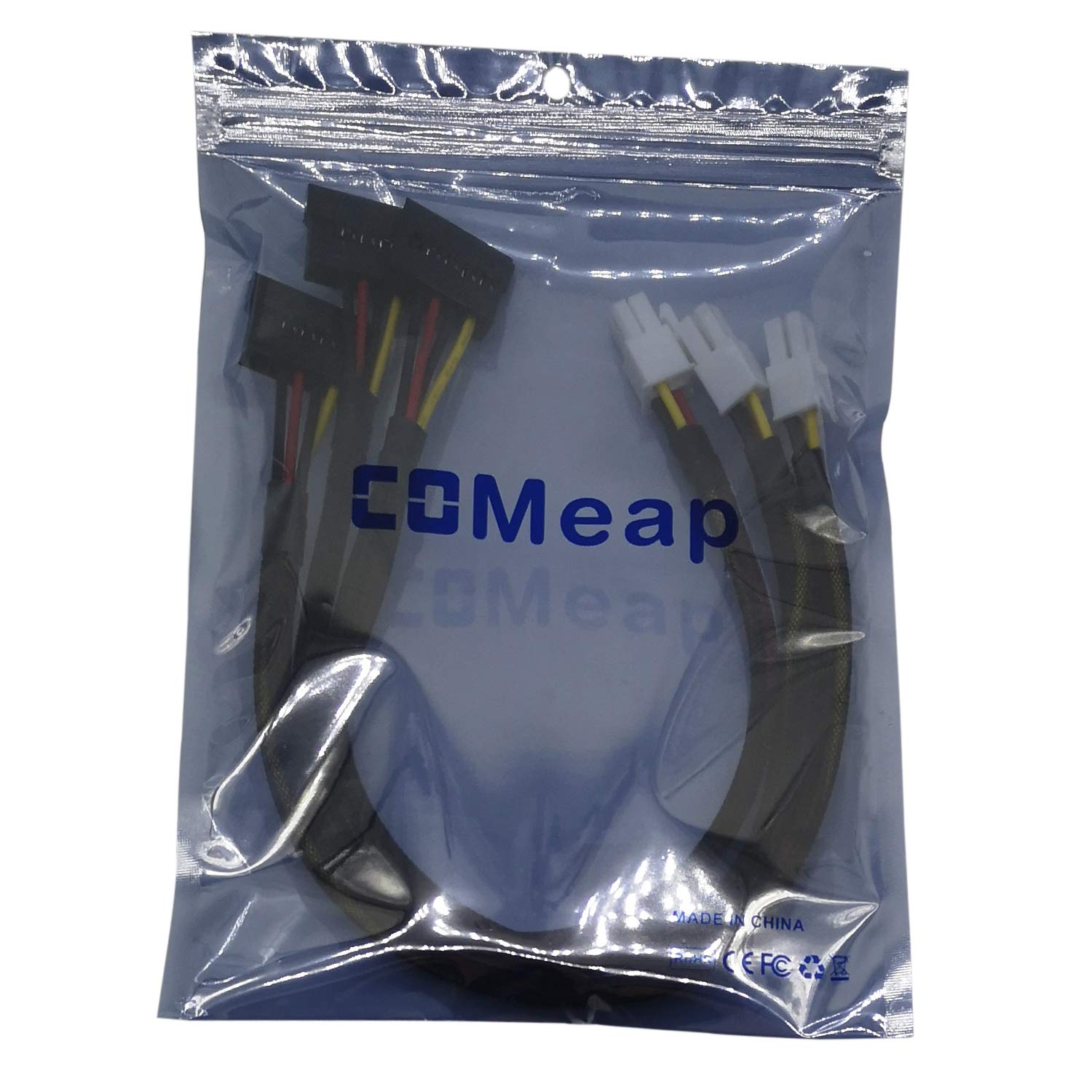 COMeap (3-Pack) SATA Power Cable for Lenovo Motherboard, ATX 4 Pin to SATA Hard Drive HDD Power Adapter Extension 12-inch(30cm)