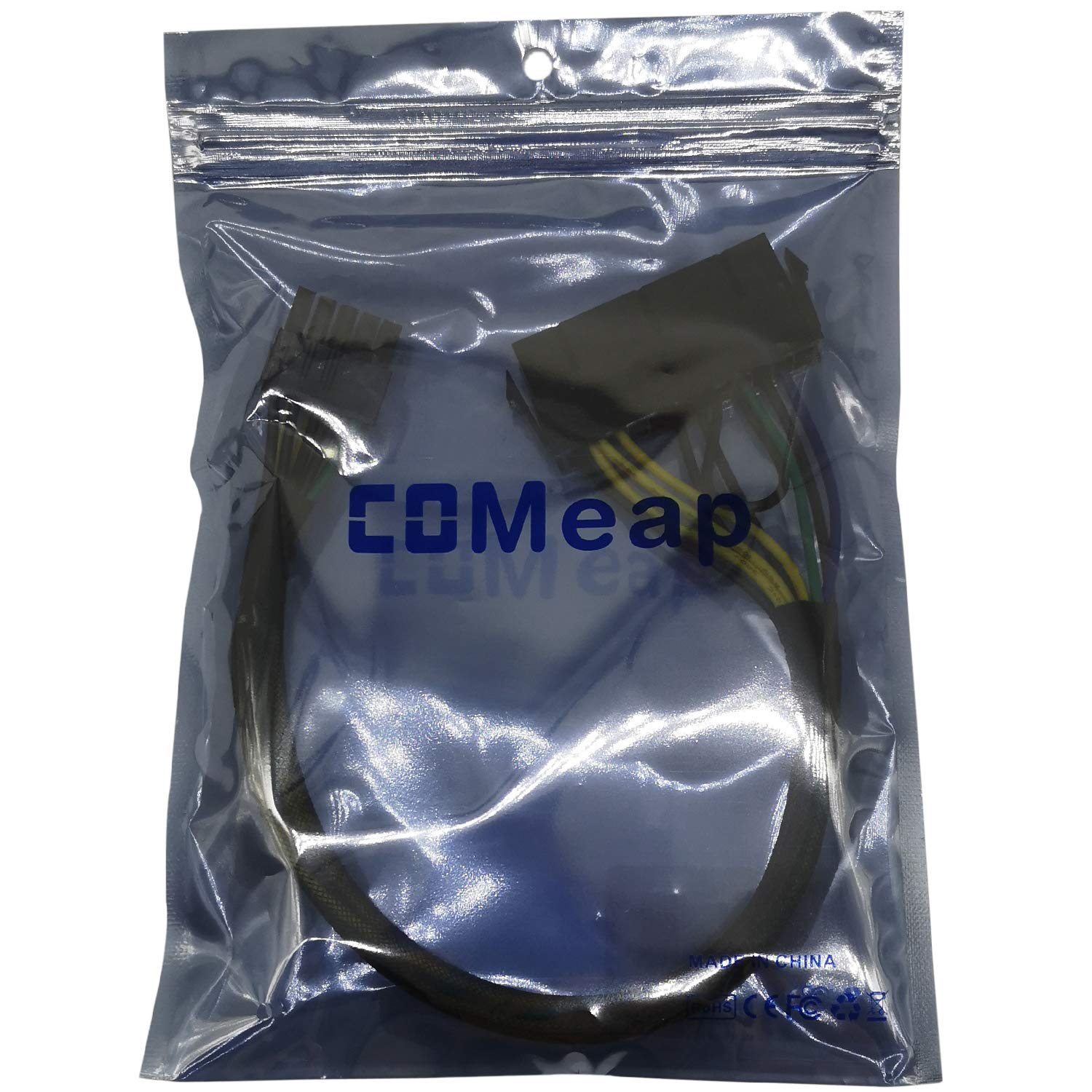 COMeap 24 Pin to 10 Pin ATX PSU Main Power Adapter Braided Sleeved Cable for IBM Lenovo PCs and Servers 12-inch(30cm)