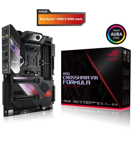 ASUS ROG X570 Crosshair VIII Formula AM4 Zen 3 Ryzen 5000 & 3rd Gen Ryzen ATX Motherboard with PCIe 4.0, on-Board WiFi 6 (802.11Ax), 5 Gbps LAN