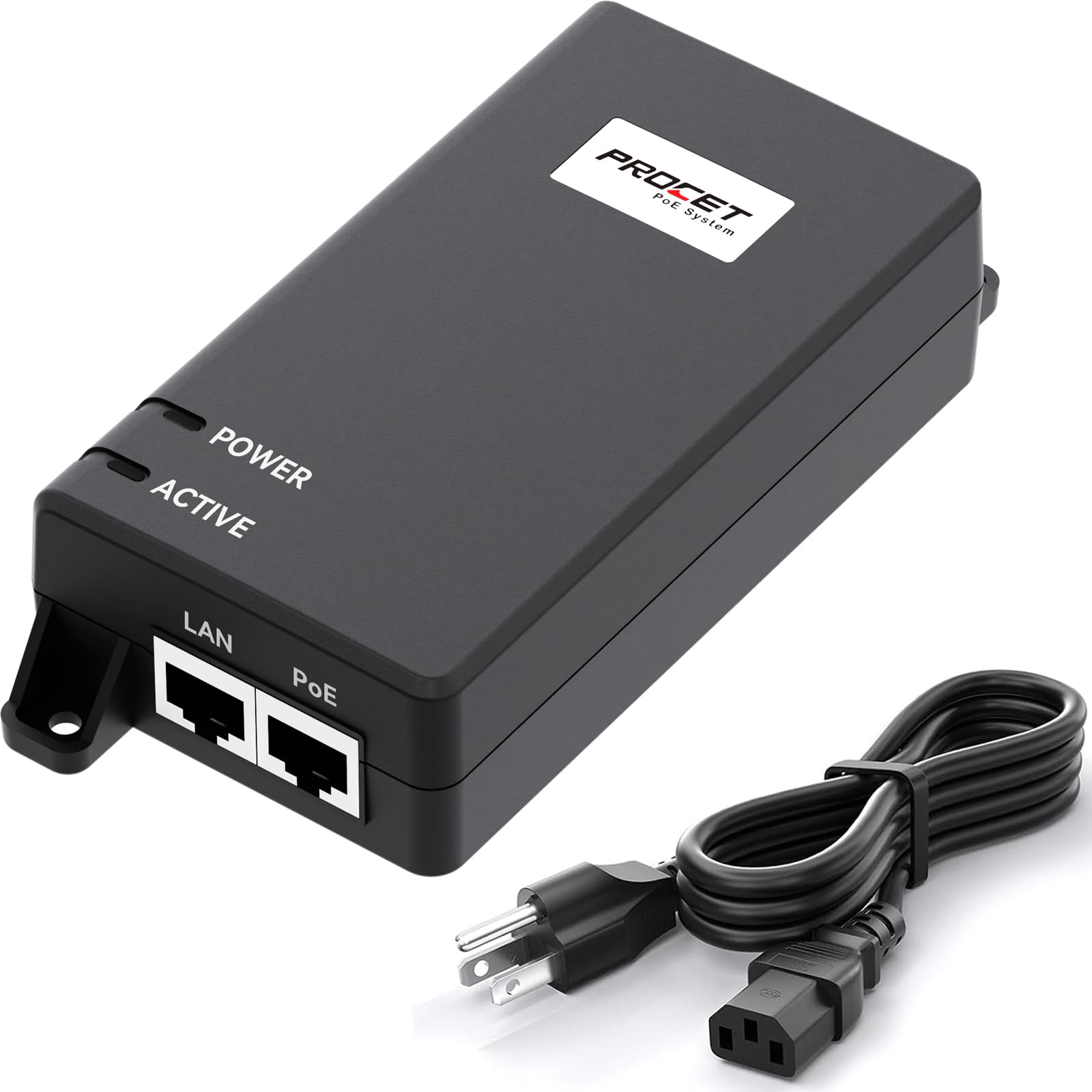 PROCET Gigabit PoE Injector 30W Wide Working Temperature -40°F to 149°F, IEEE802.3af/at/PoE+ 10/100/1000Mbps PoE Power Injector for IP Camera, Wireless AP, PoE IoT