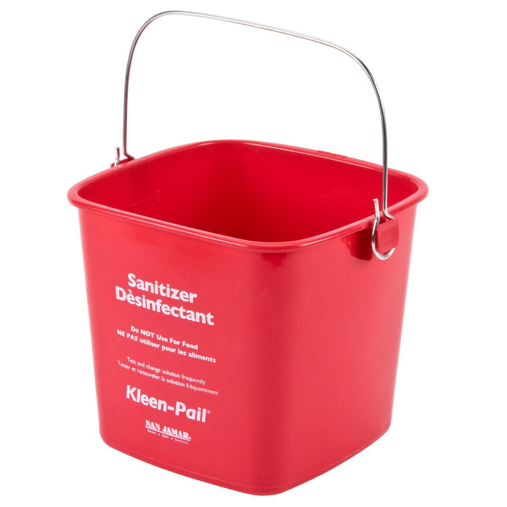 Carlisle FoodService Products San Jamar Kleen-Pail® Plastic Cleaning Bucket 8 Quarts Red