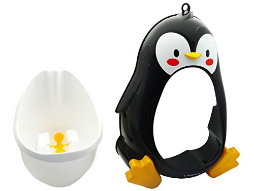 Conforzy, Penguin Standing Potty Training Urinal for Boys with Fun Aiming Target (Black)