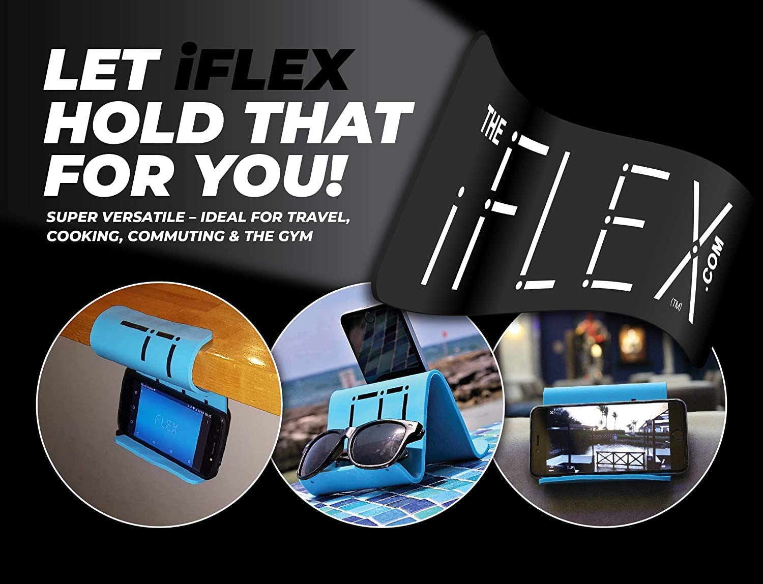 iFLEX Adjustable Cell Phone Stand and Tablet Stand for Work and Home – Flexible Phone Holder is The Perfect iPhone Stand for Video Calls and Holds Any Device