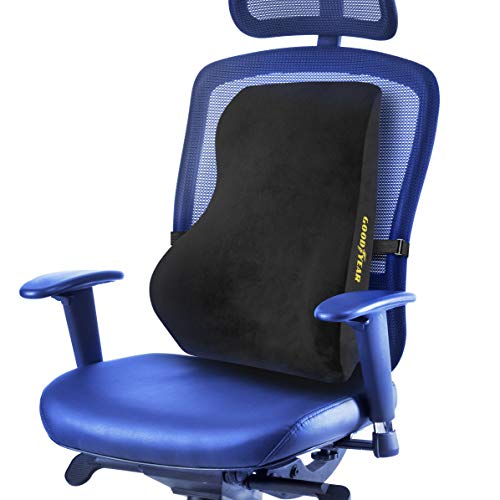 Goodyear GY1015 - Full Size Back Support Pillow for Office Chair or Car / SUV - Helps Relieve Pain - 100% Pure Memory Foam - Improves Posture - Fits Most Seats - Premium Soft Plush