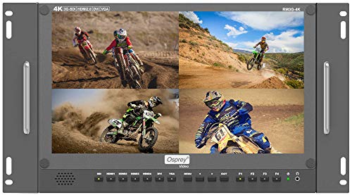 Osprey Video 4K 3G-SDI, HDMI2.0, DVI, VGA 15.6" Rack Field Monitor, Tally, RM3G-4K