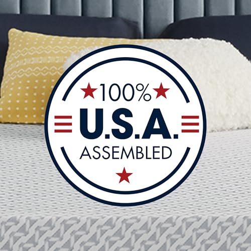 Serta - 10 inch Cooling Gel Memory Foam Mattress, Queen Size, Medium, Supportive, CertiPur-US Certified, 100-Night Trial - Sheep Retreat, Blue/White
