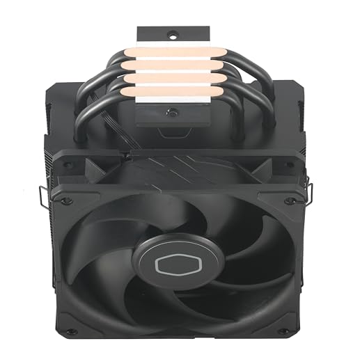 Cooler Master Hyper 212 Black Edition CPU Cooling System - Quiet, Sleek and Precise, 4 Continuous Direct Contact Heat Pipes with Fins, Silencio FP120 Fan