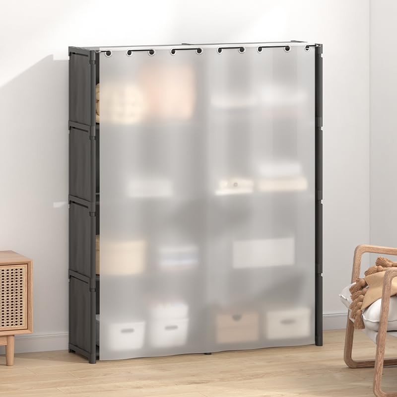 Dttwacoyh 5 Storey Single Row Storage for Bedroom, Open Closet, Closet Organiser, Bedroom, Office, Living Room (Black)