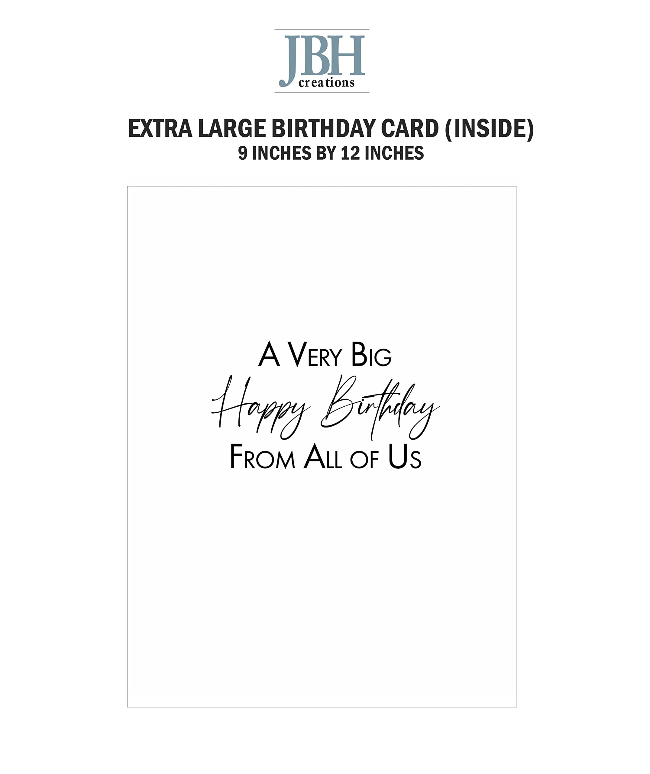 JBH Creations Big Birthday Balloon Drop Card - Extra Large 9 x 12 with Envelope - Pastel